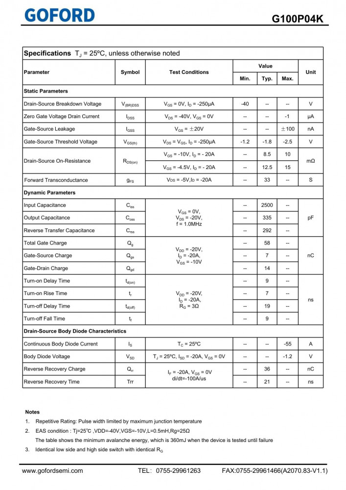G100P04K datasheet page 2