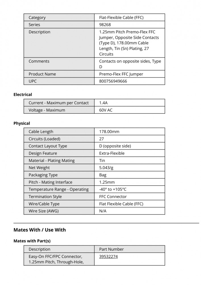 Technical document image 2 for MOLEX 982680976