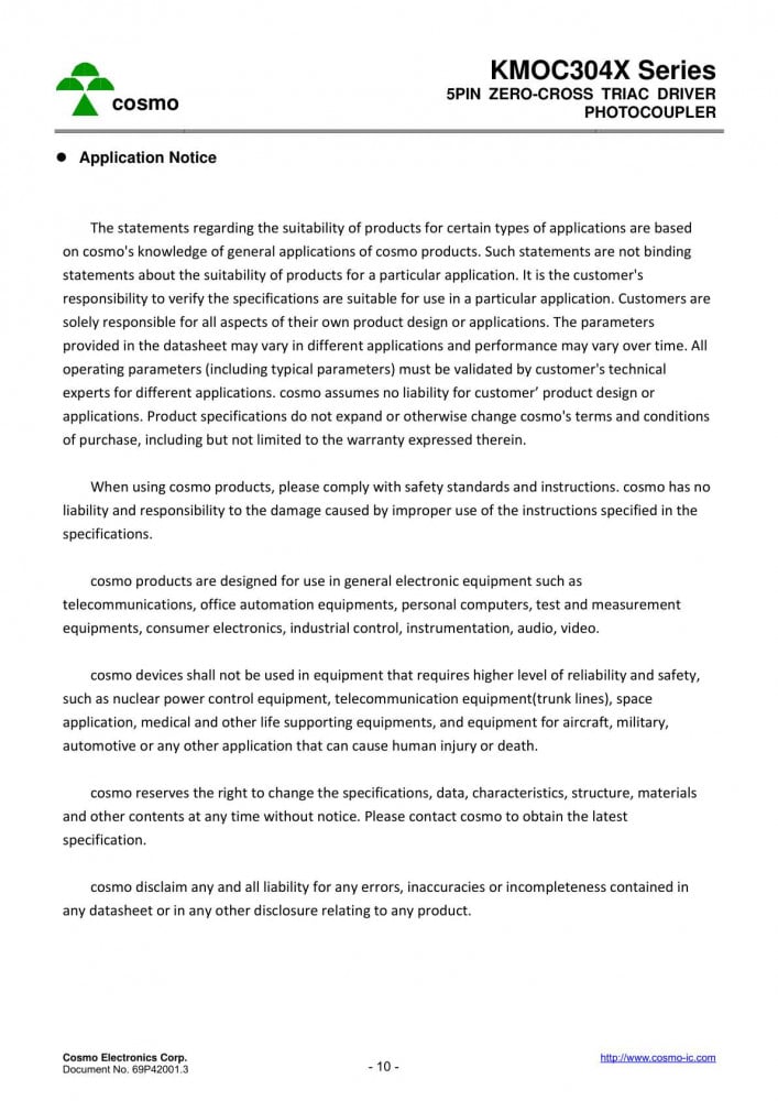 KMOC3043S datasheet page 10
