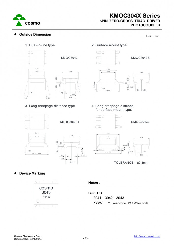 KMOC3043S datasheet page 2