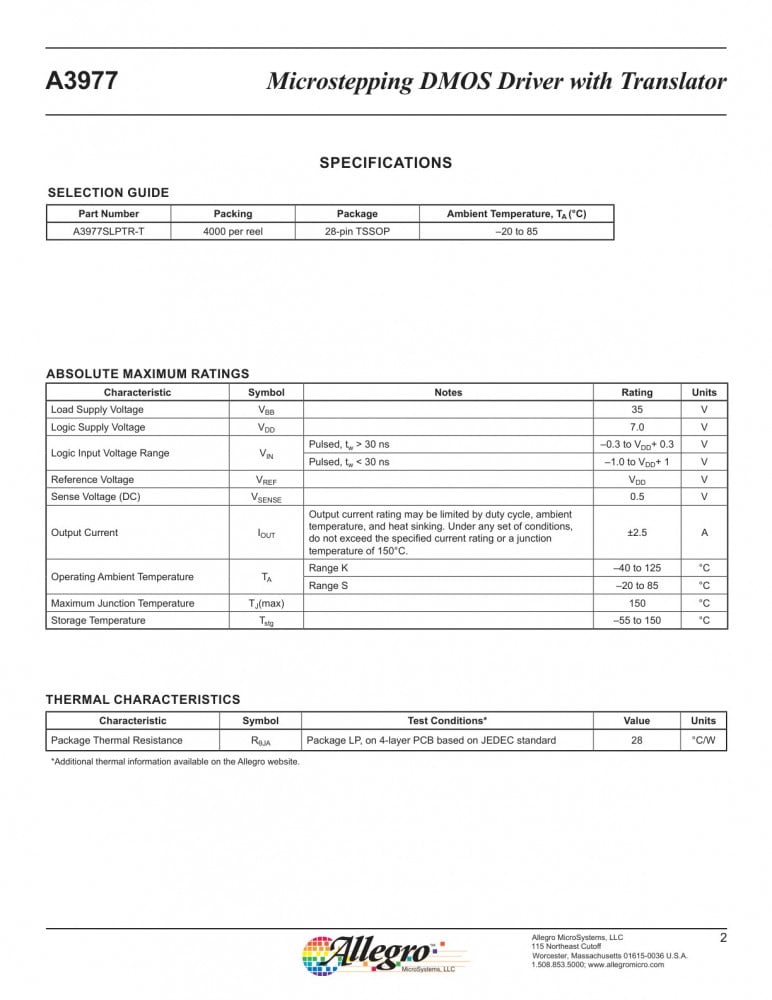 A3977 datasheet page 2