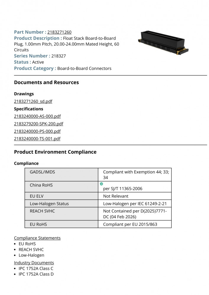 MOLEX Float Stack product document image 1