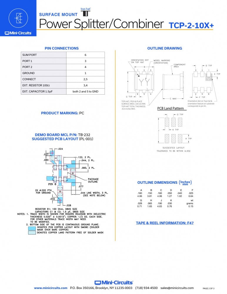 TCP-2-10X+ datasheet page 2