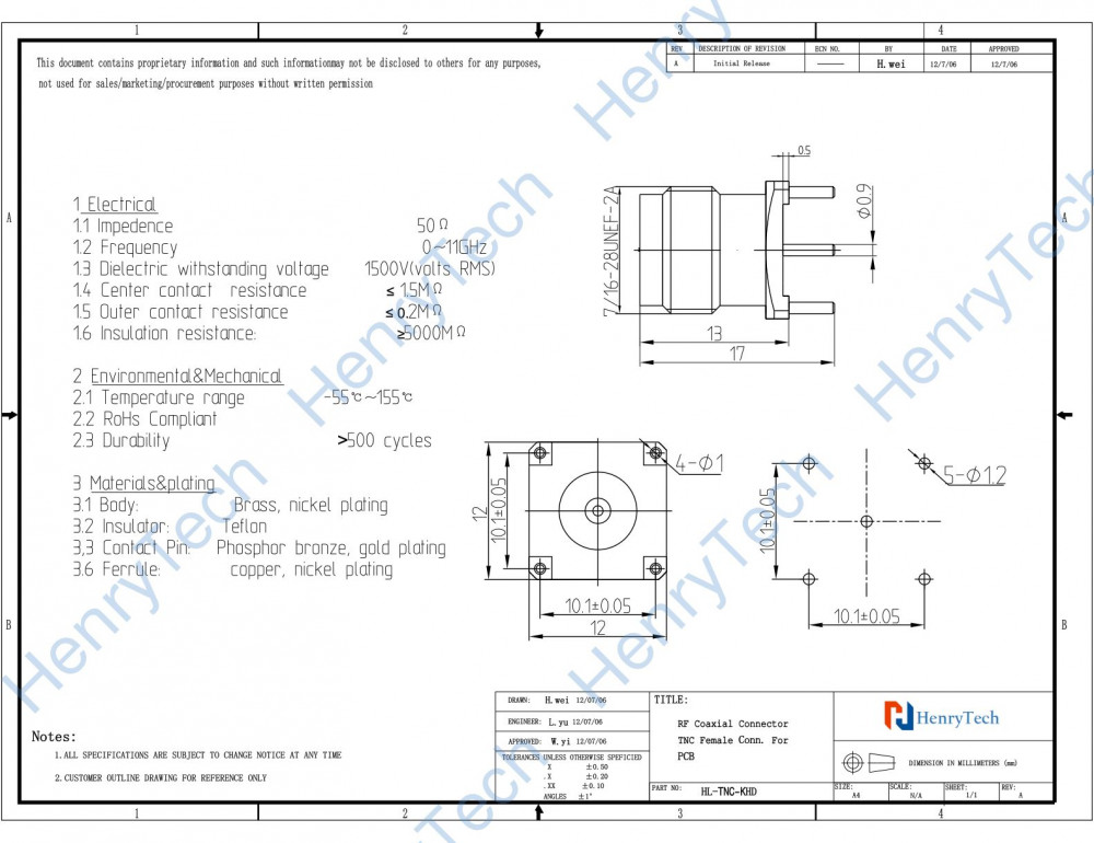 HL-TNC-KHD technical drawing