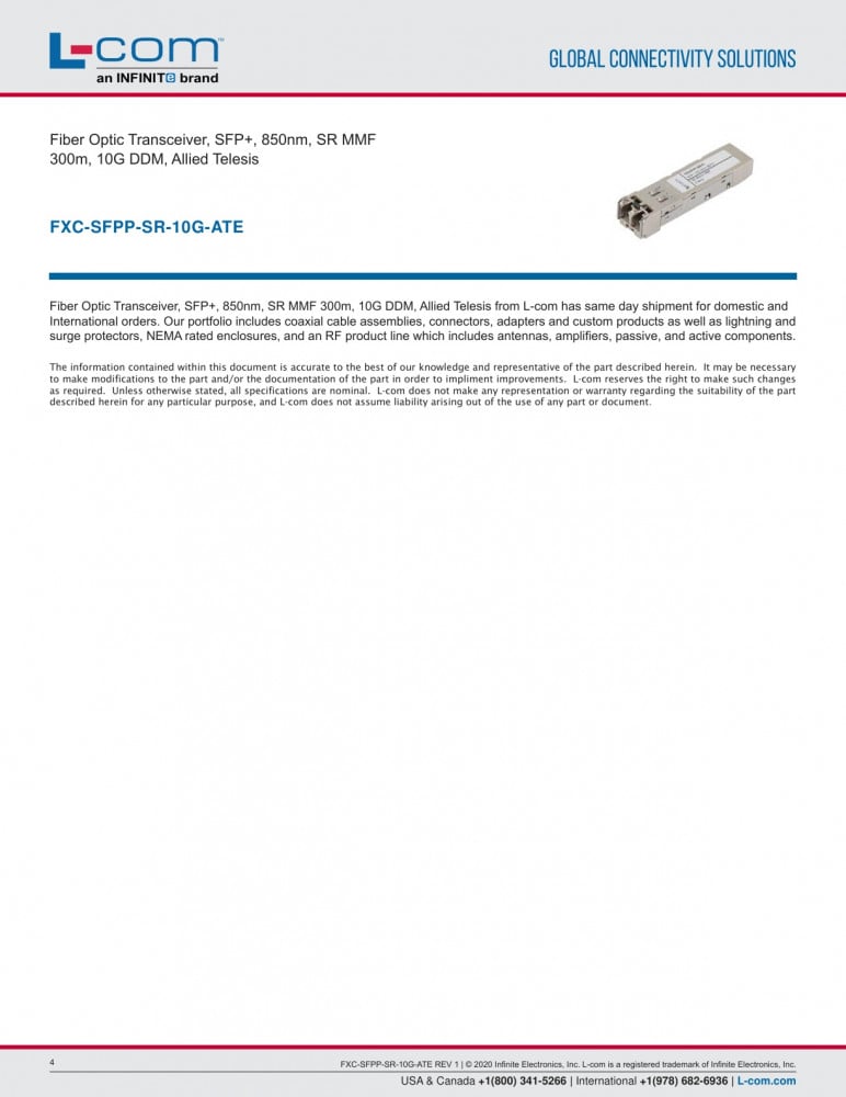 FXC-SFPP-SR-10G-ATE datasheet page 4