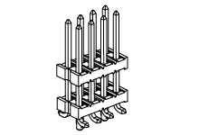 2.00mm Pitch Milli-Grid Header, Vertical, Surface Mount, Dual Row Dual Body, 10 Circuits, 0.05µm Gold (Au) Plating, 19.00mm Stacking Height, with Pegs, Tube, Lead-Free for sale