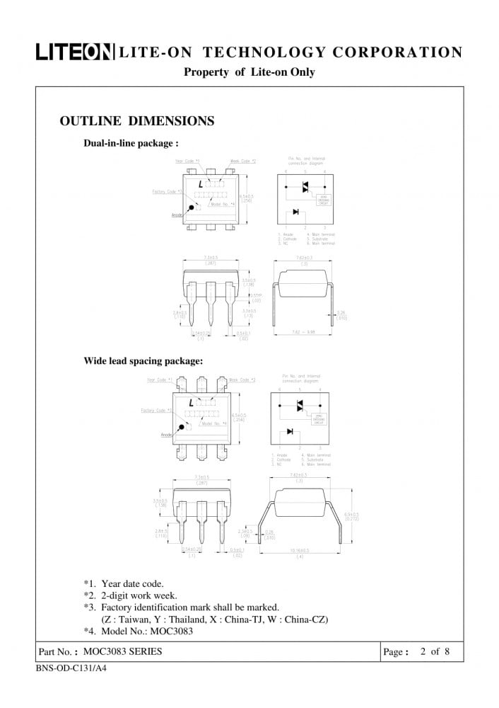 MOC3083 series datasheet page 2