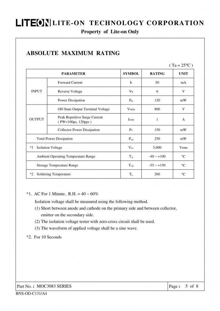 MOC3083 series datasheet page 5