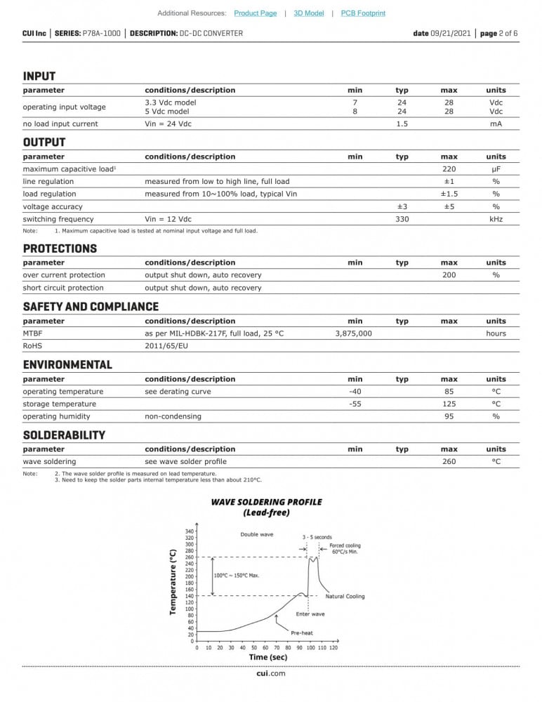 P78A05-1000 datasheet page 2