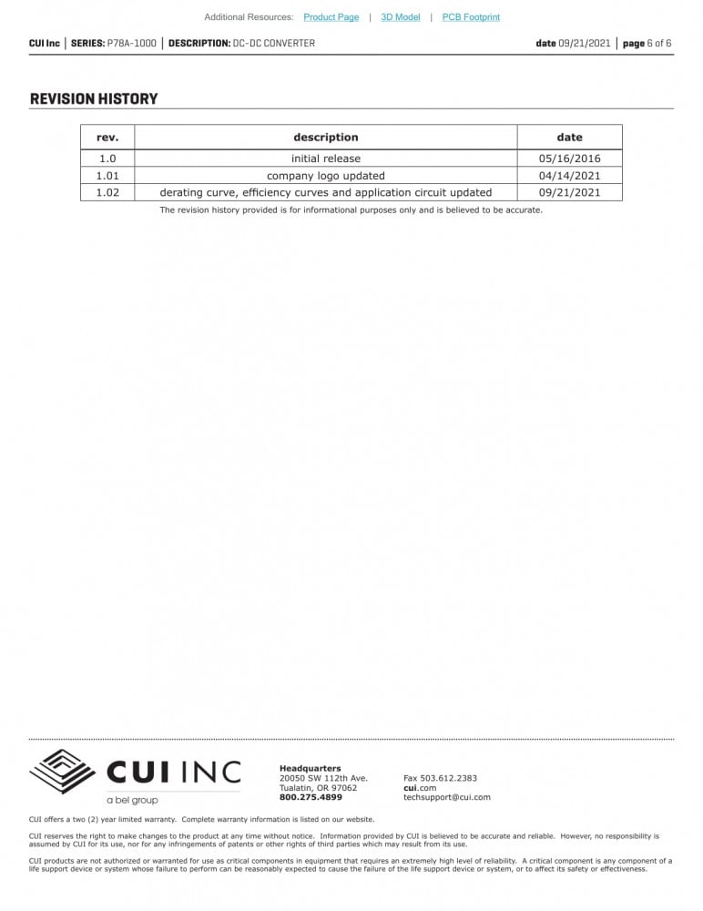 P78A05-1000 datasheet page 6