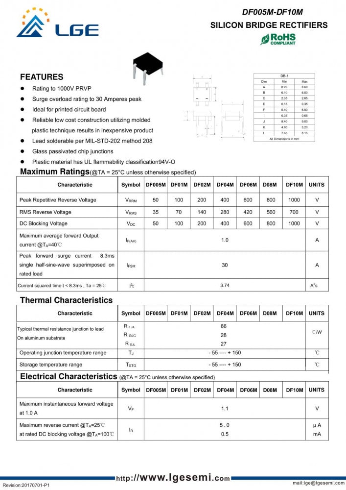 LGE DF10M datasheet page 1
