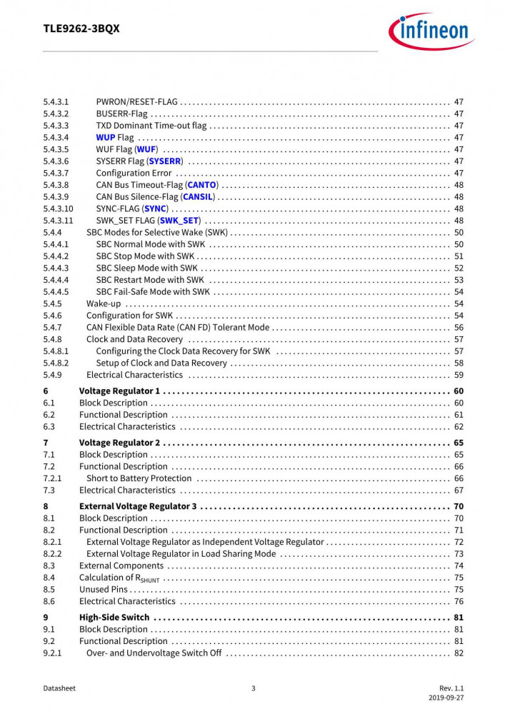 TLE9262-3BQX datasheet page 3