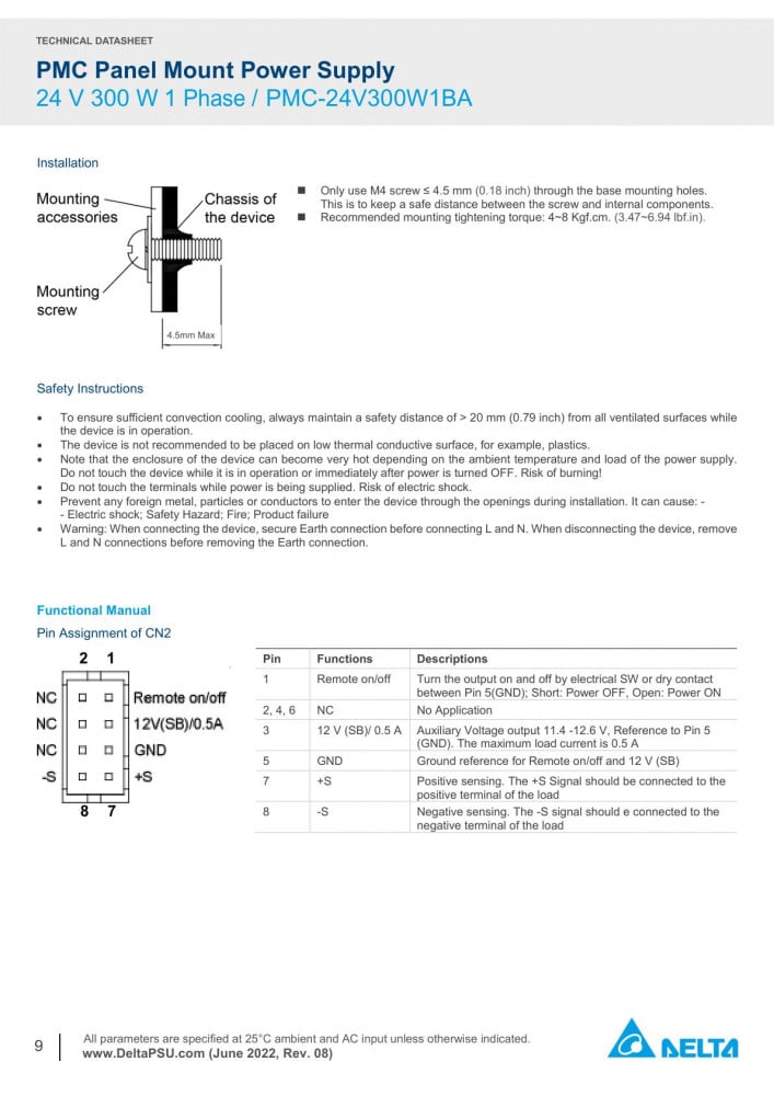 PMC-24V300W1BA datasheet page 9