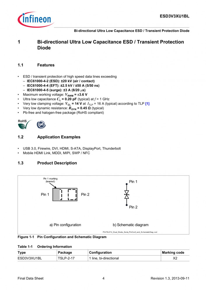Infineon ESD3V3XU1BL datasheet page 4