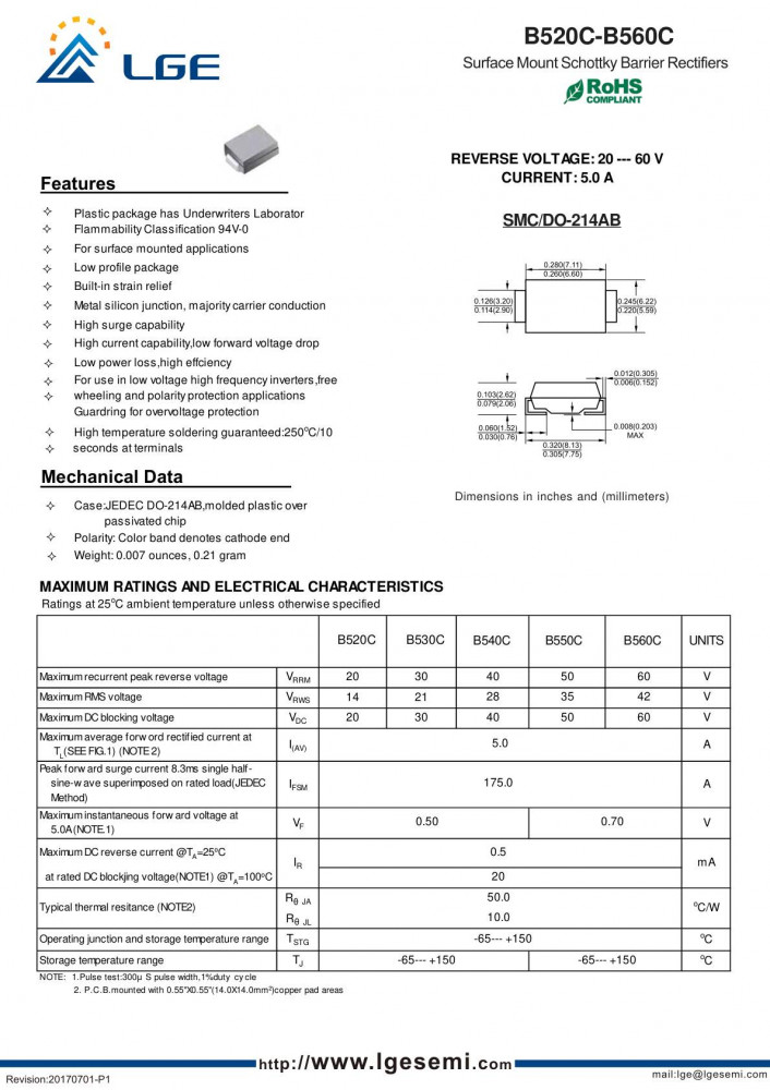 LGE B560C datasheet page 1
