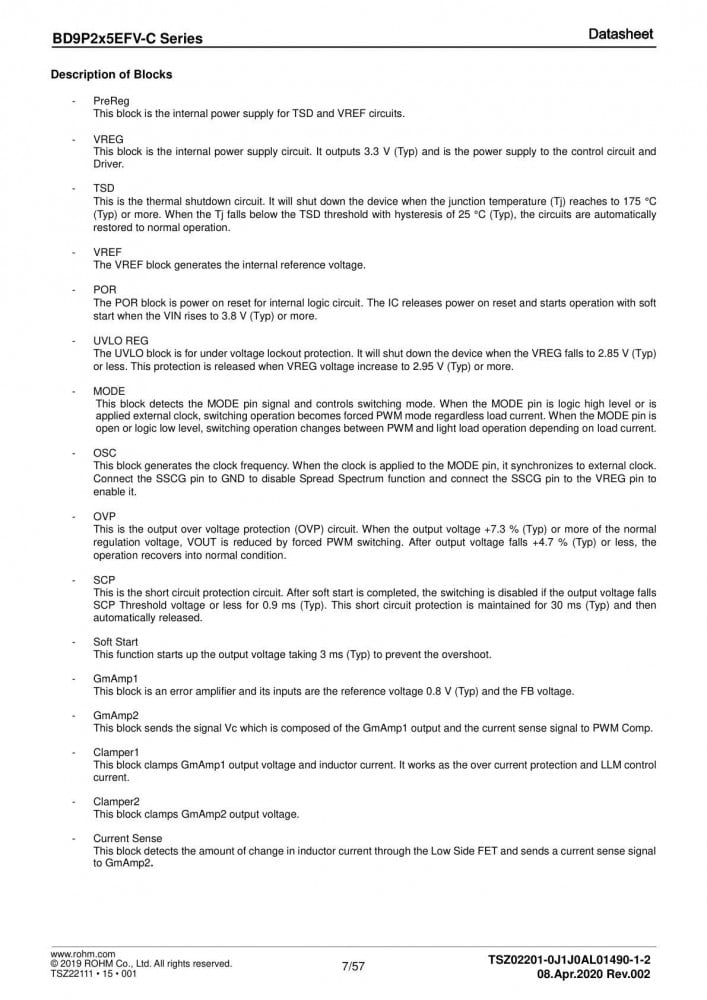 BD9P235EFV-CE2 datasheet page 7