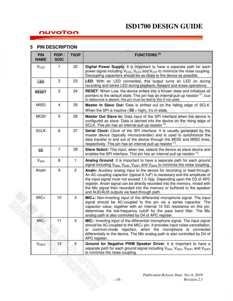 ISD1700 design guide page 10