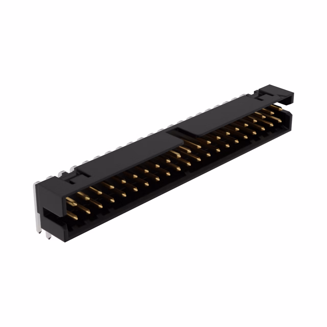 2.00mm Pitch, Milli-Grid PCB Header, Dual Row, Right-Angle, Through Hole, 26 Circuits, 0.76µm Gold (Au) Plating, 3.50mm Tail Length, Dual Side Slots, Dual Friction Locks, Center Polarization, Tube