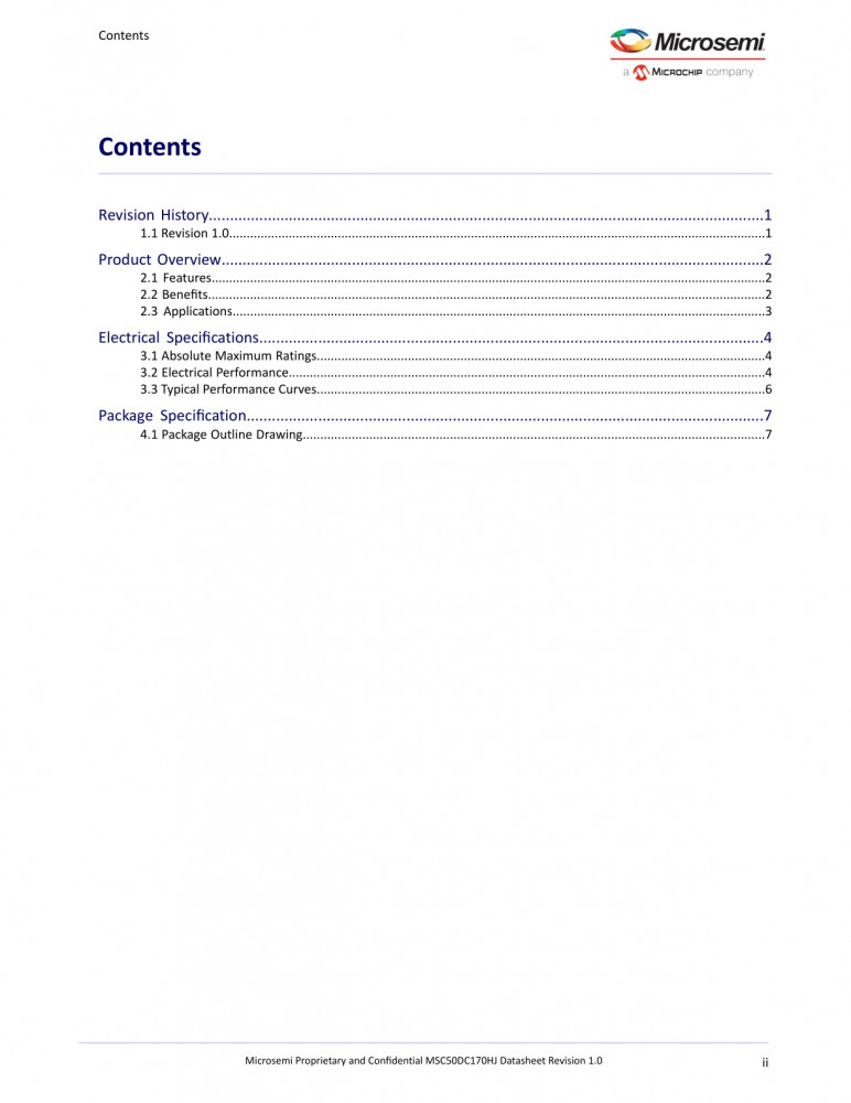 MSC50DC170HJ datasheet page 2