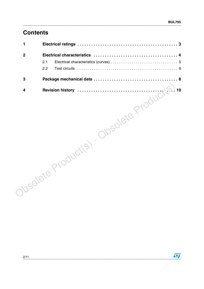 BUL705 datasheet page 2