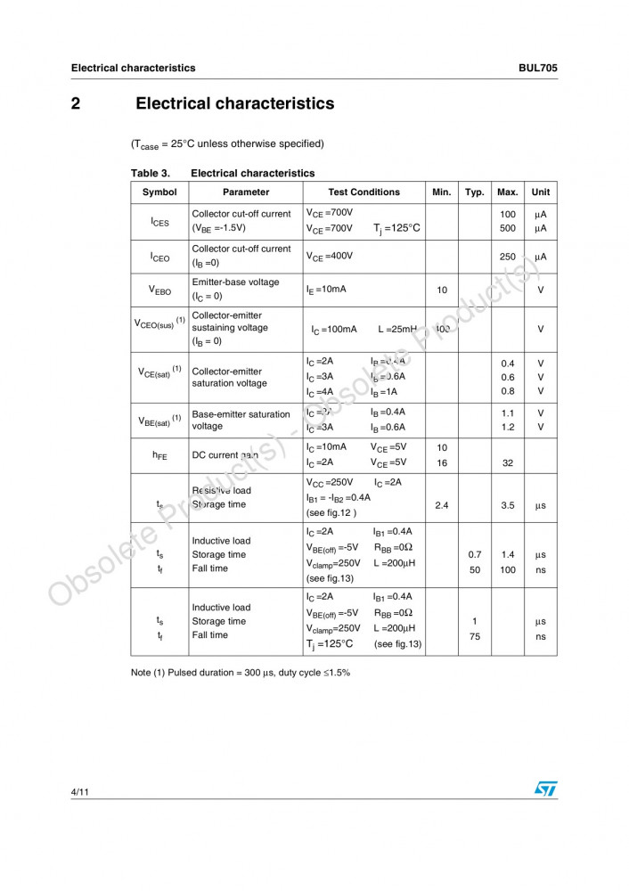 BUL705 datasheet page 4