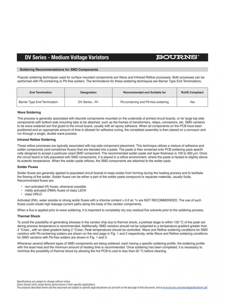 BOURNS DV Series datasheet page 9