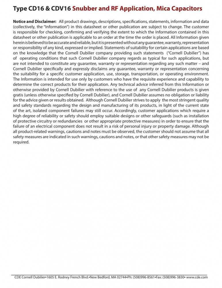 CDV16/CD16 mica capacitor document page 4