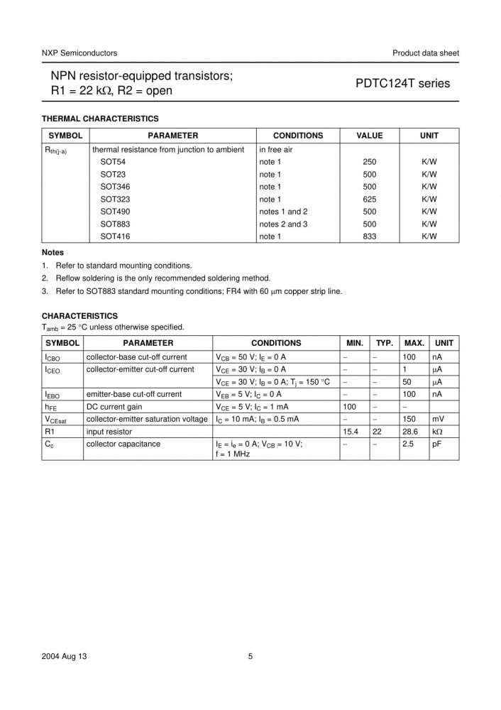 PDTC124T datasheet page 6