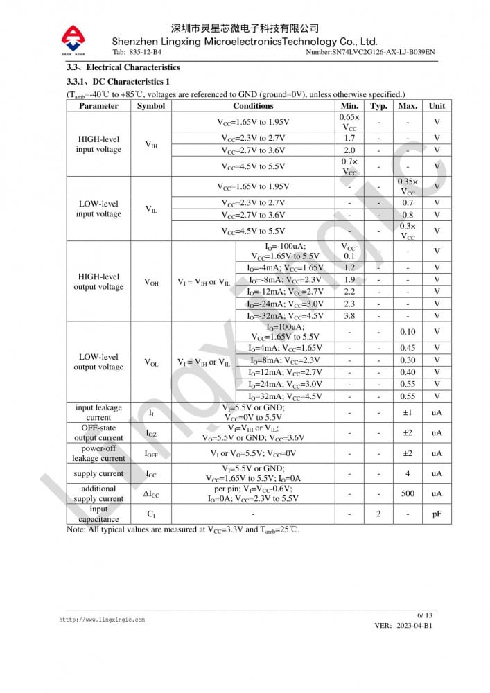 SN74LVC2G126 datasheet page 6