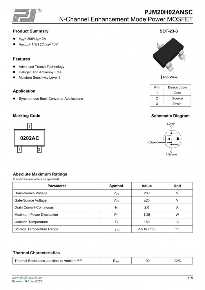PJM20H02ANSC datasheet page 1