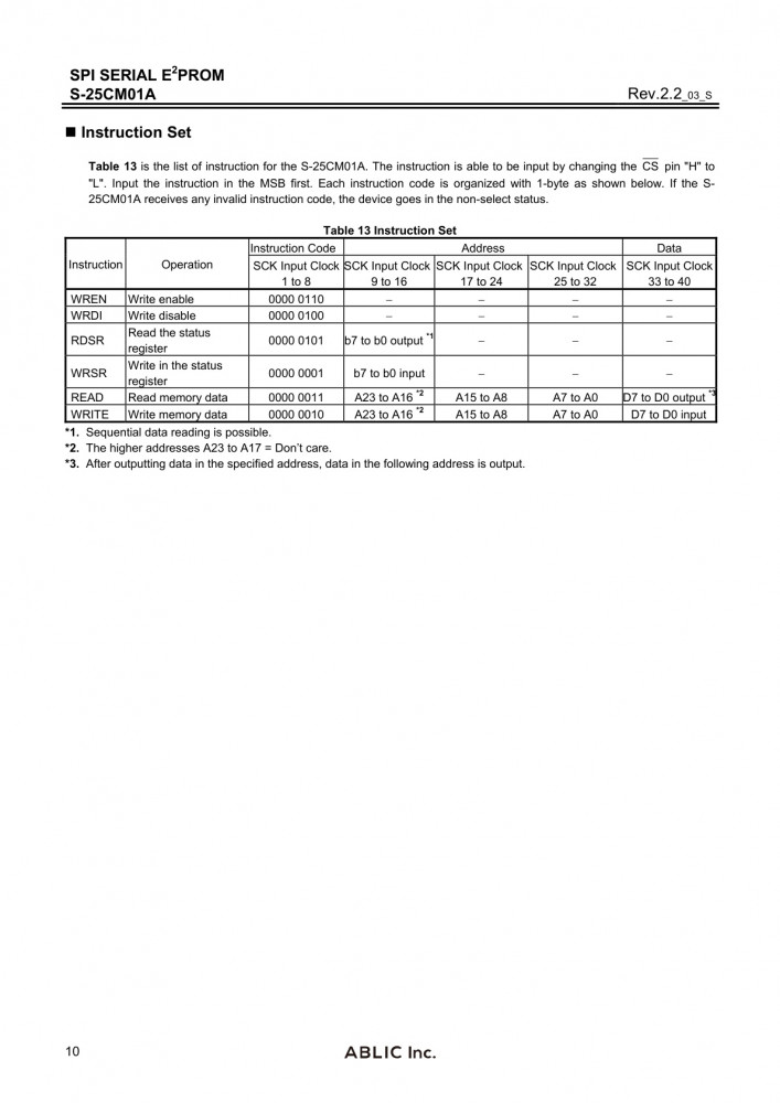 S-25CM01A datasheet, page 10