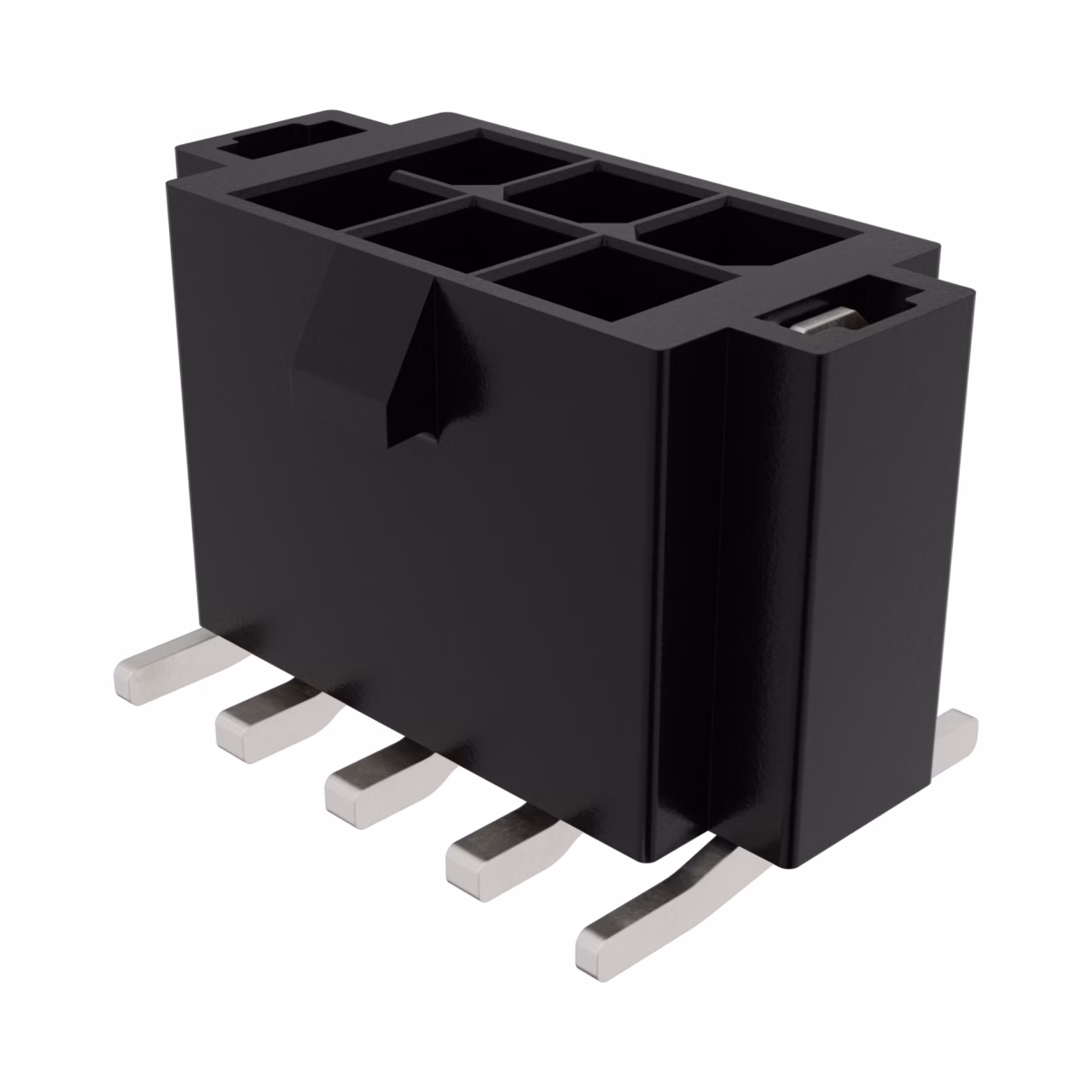 Mini-Fit Max Vertical Header, Dual Row, Surface Mount, 6 Circuits, Matte Tin (Sn) Plating, Black, Glow-Wire Capable, Tape and Reel for sale