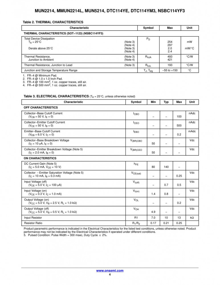 DTC114YE datasheet page 4