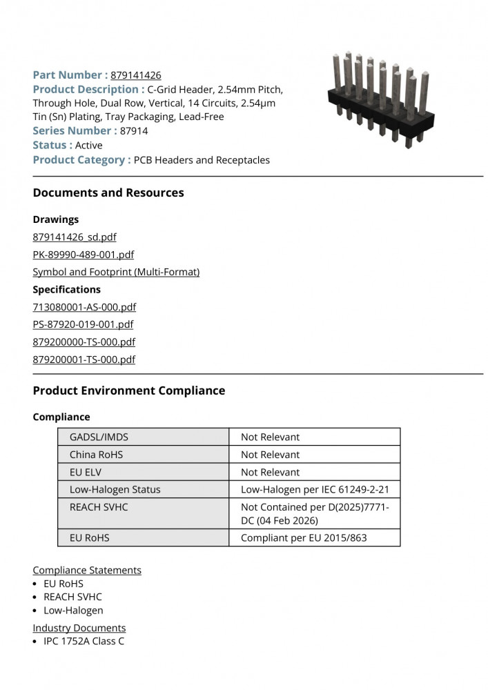 MOLEX 879141426 technical document image 1