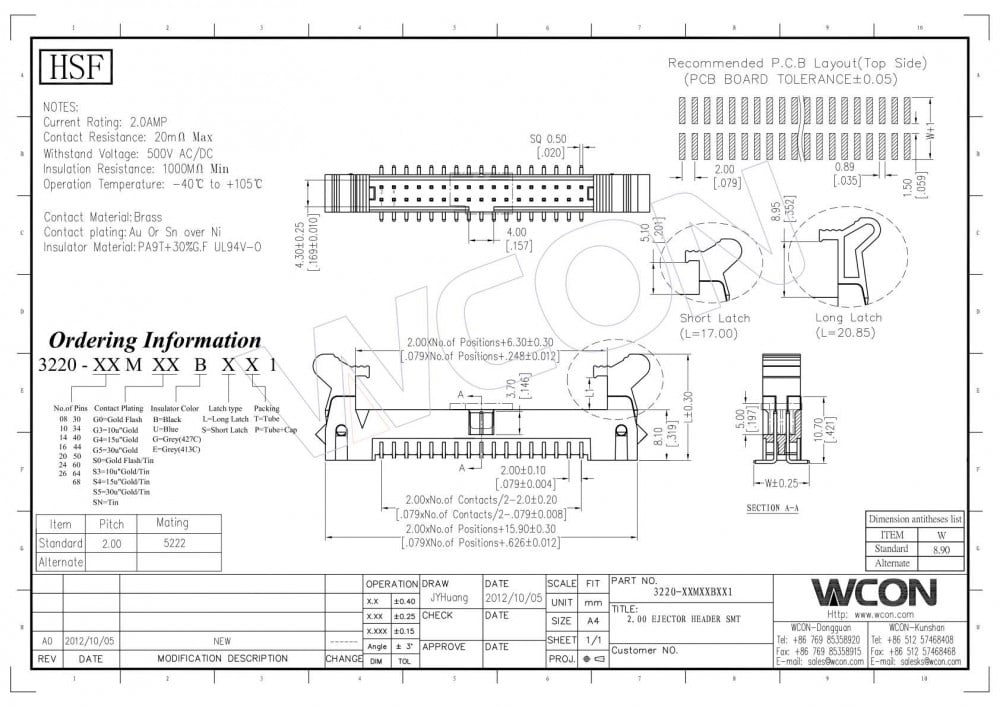 Wcon 3220-20MS0BLP1 technical drawing preview
