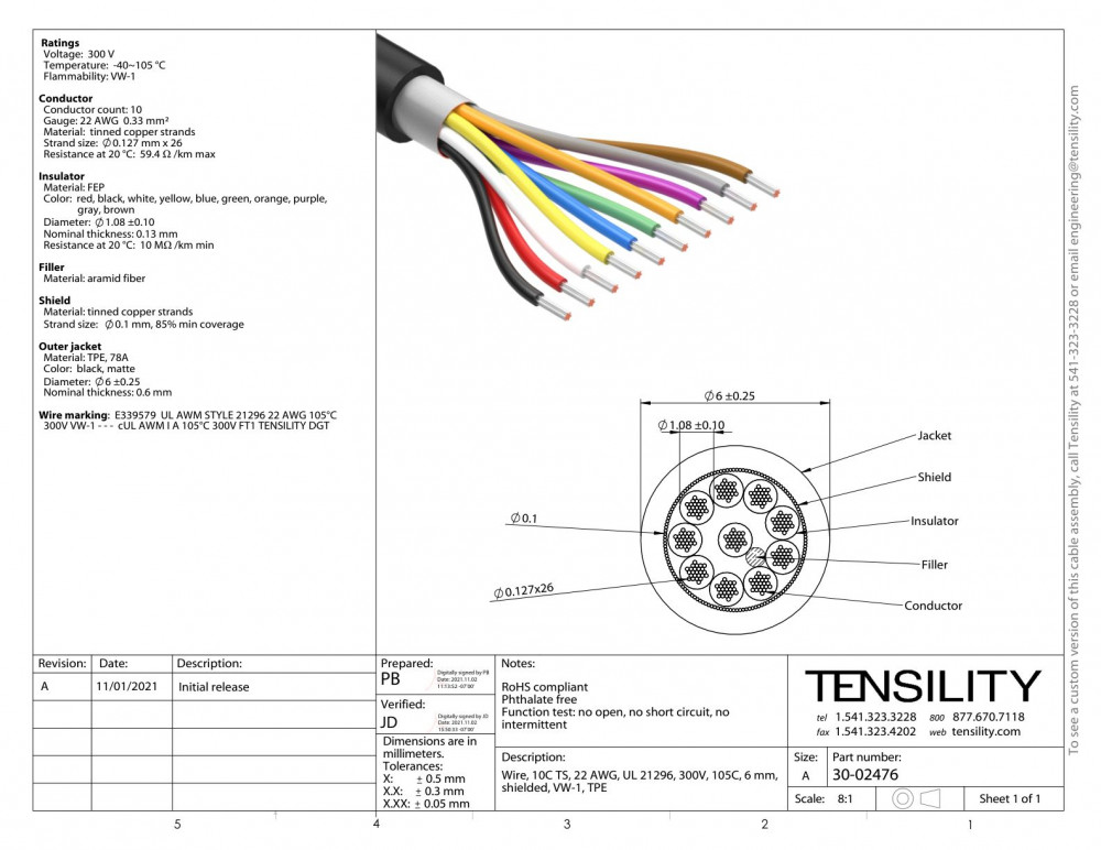 Tensility International 30-02476 product drawing preview