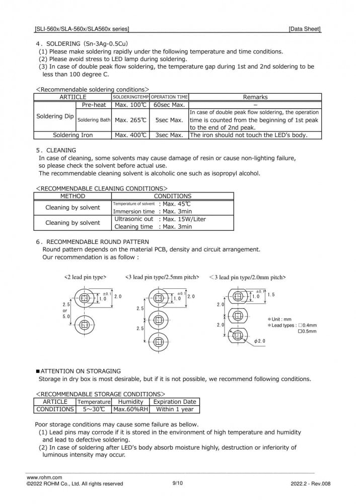 ROHM SLI-560UT3F document page 9