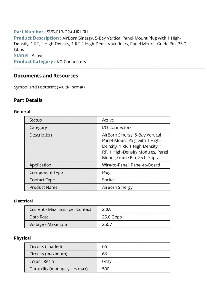 Technical document image 1 for SVP-C1R-G2A-HRHRH