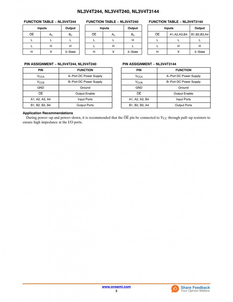 NL3V4T244 datasheet page 3