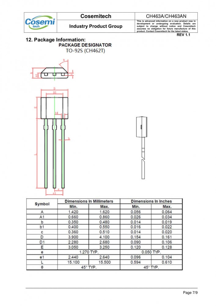 CH463A datasheet page 7