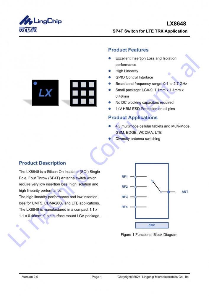 LX8648 datasheet page 1