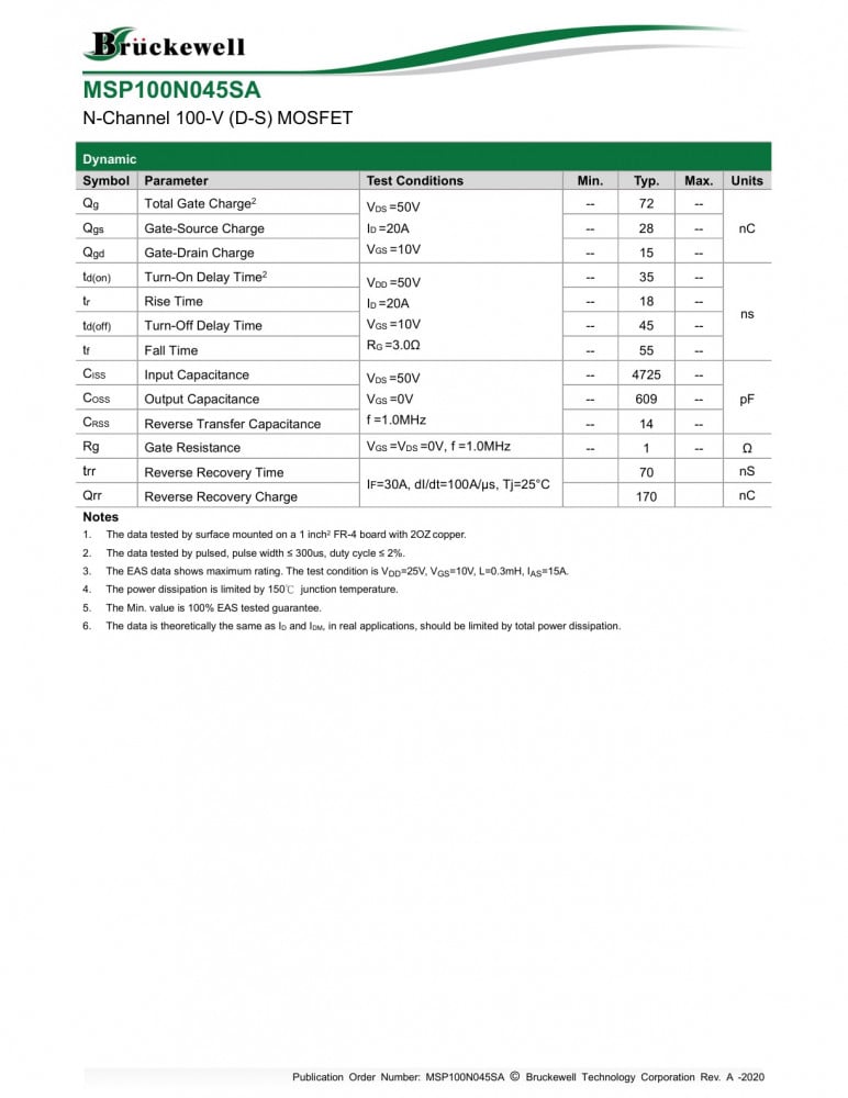 MSP100N045SA datasheet page 3