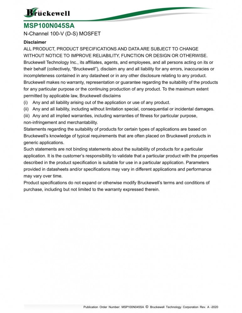 MSP100N045SA datasheet page 6