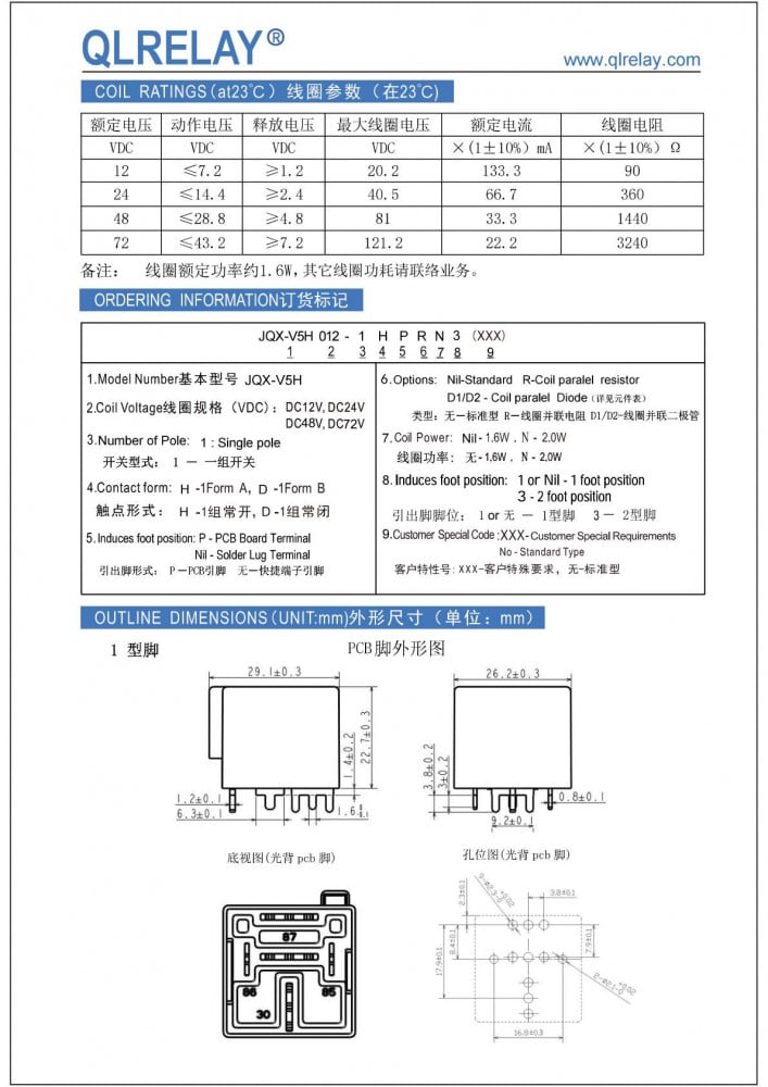 JQX-V5H datasheet page 2