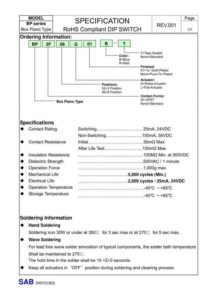 BIWIN BP series datasheet page 1