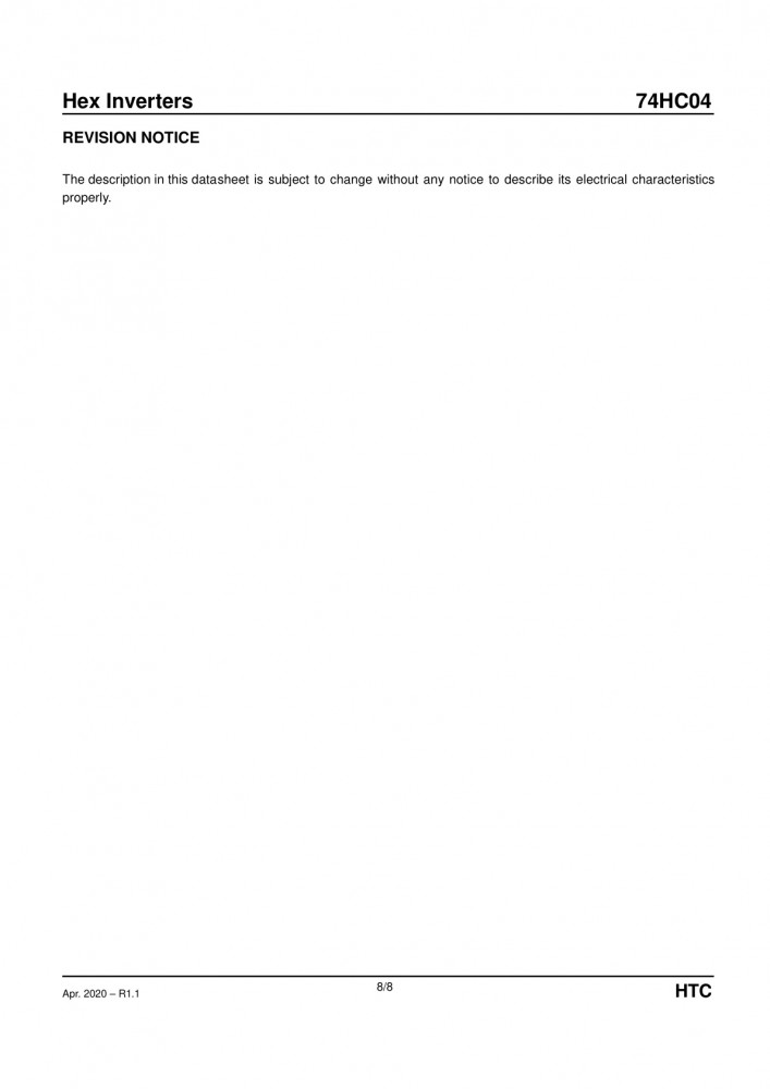 74HC04N datasheet page 8