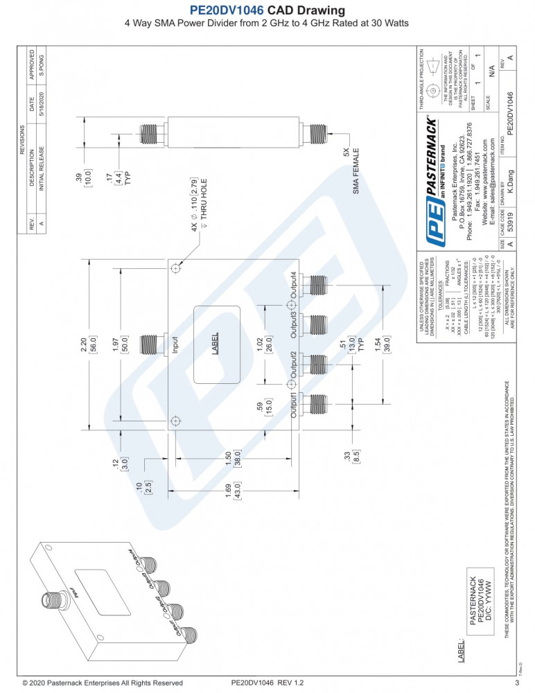 PE20DV1046 technical document page 3