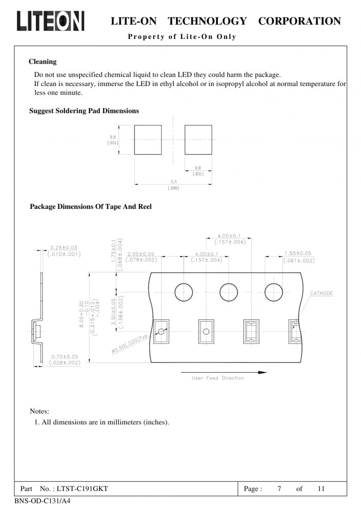 LTST-C191GKT datasheet page 7
