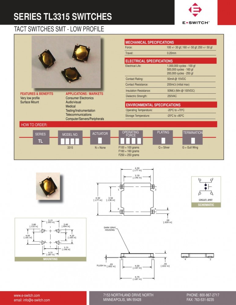 TL3315NF160Q technical document preview
