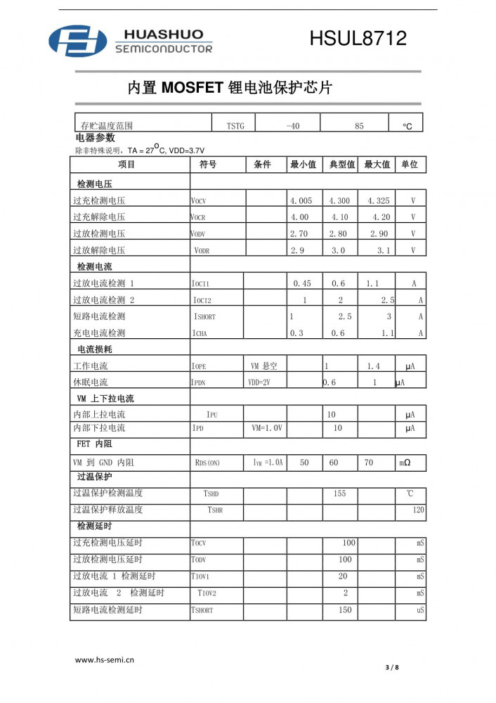 HSUL8712 datasheet page 3